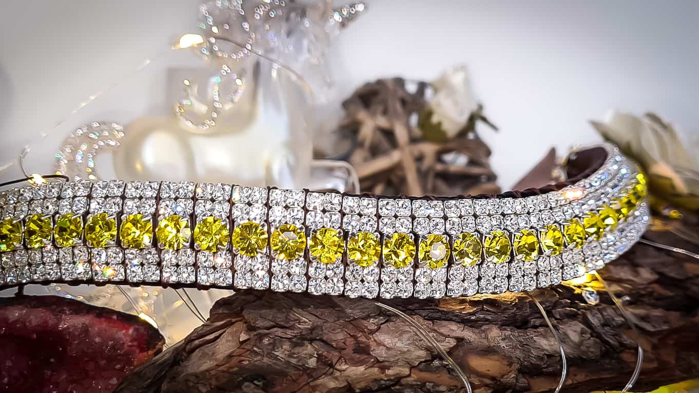 Bright Yellow browband Handmade English Browband