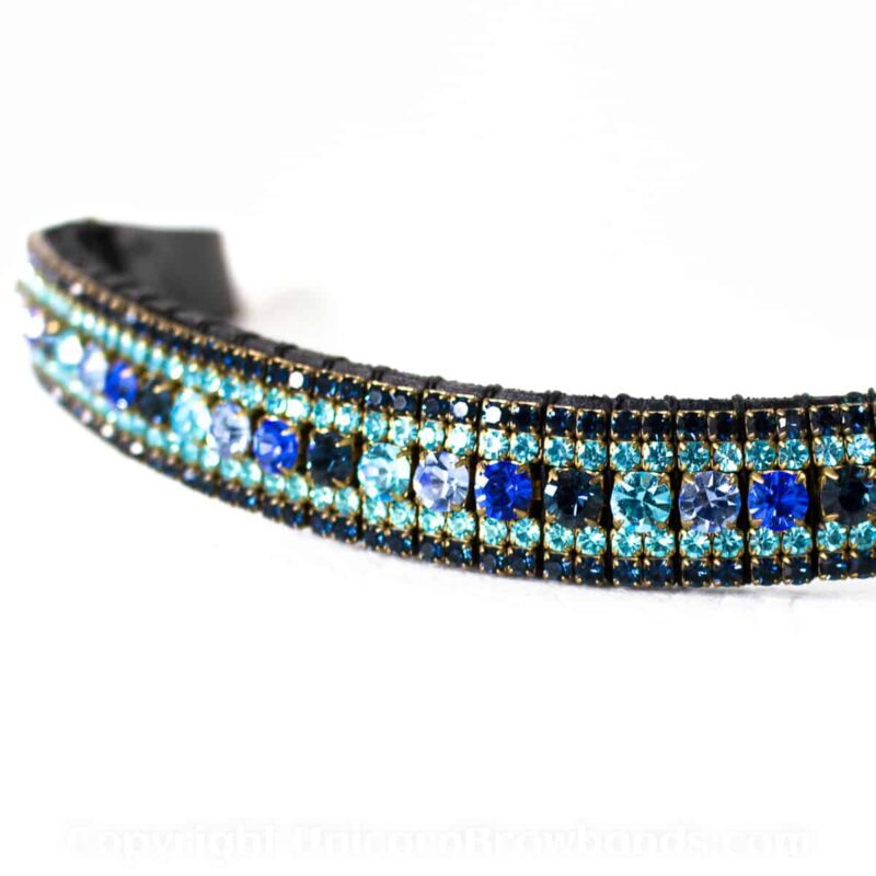 Pegasus Browband five row blue bling browband