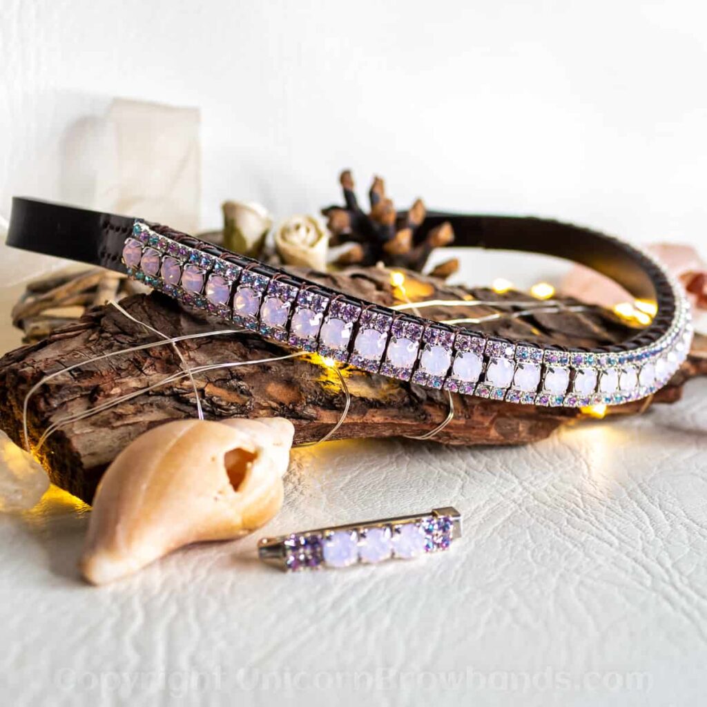Red browband Handmade English Browband