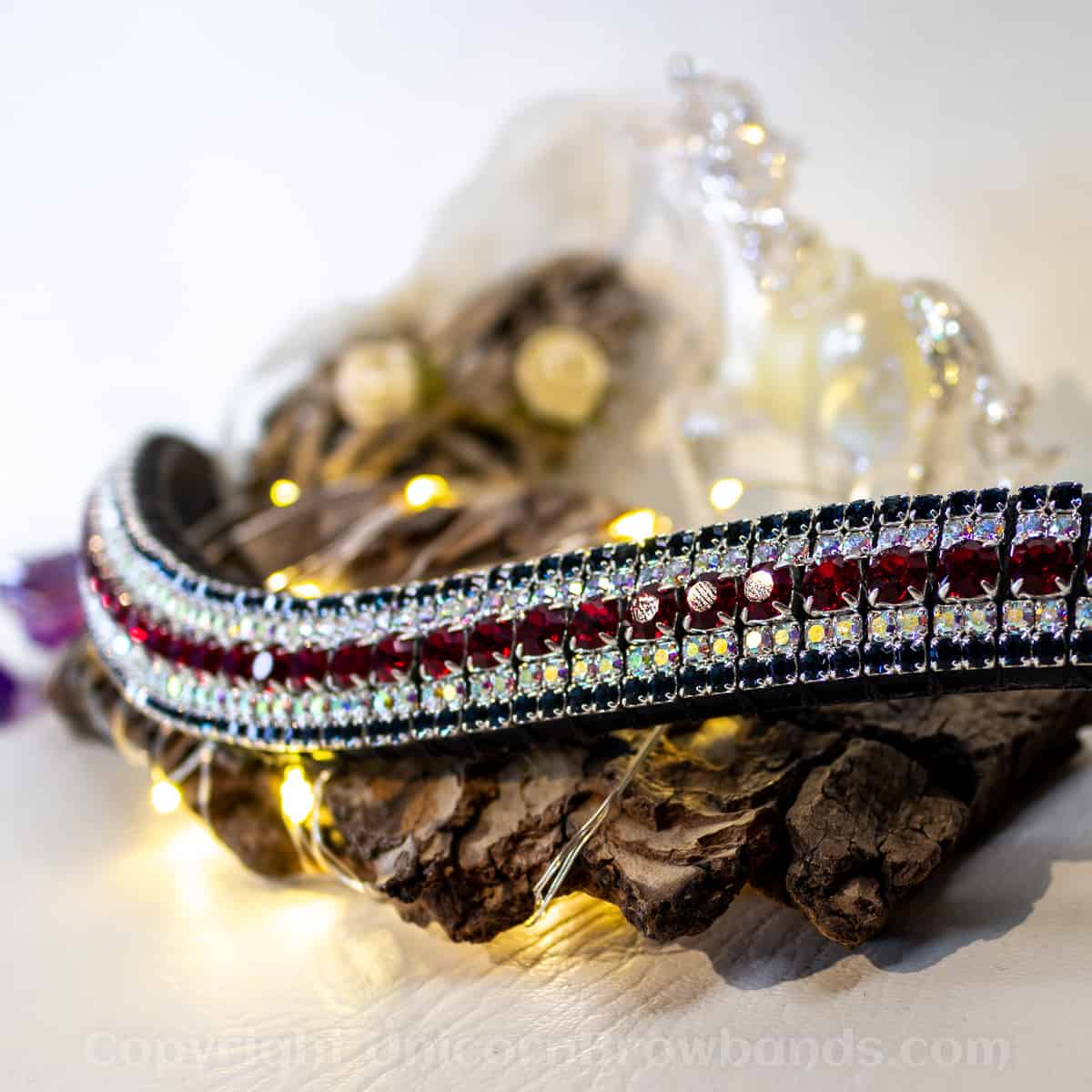 Regal Navy & Siam Crystal Elegance Browband - Unicorn Browbands