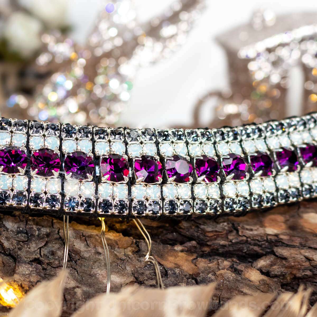 Amethyst, Opal and Nightfall Purple Browband - Unicorn Browbands