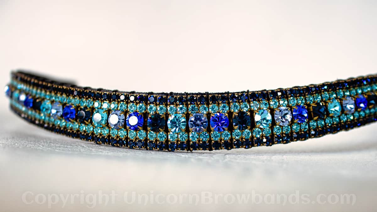 Pegasus Browband five row blue bling browband