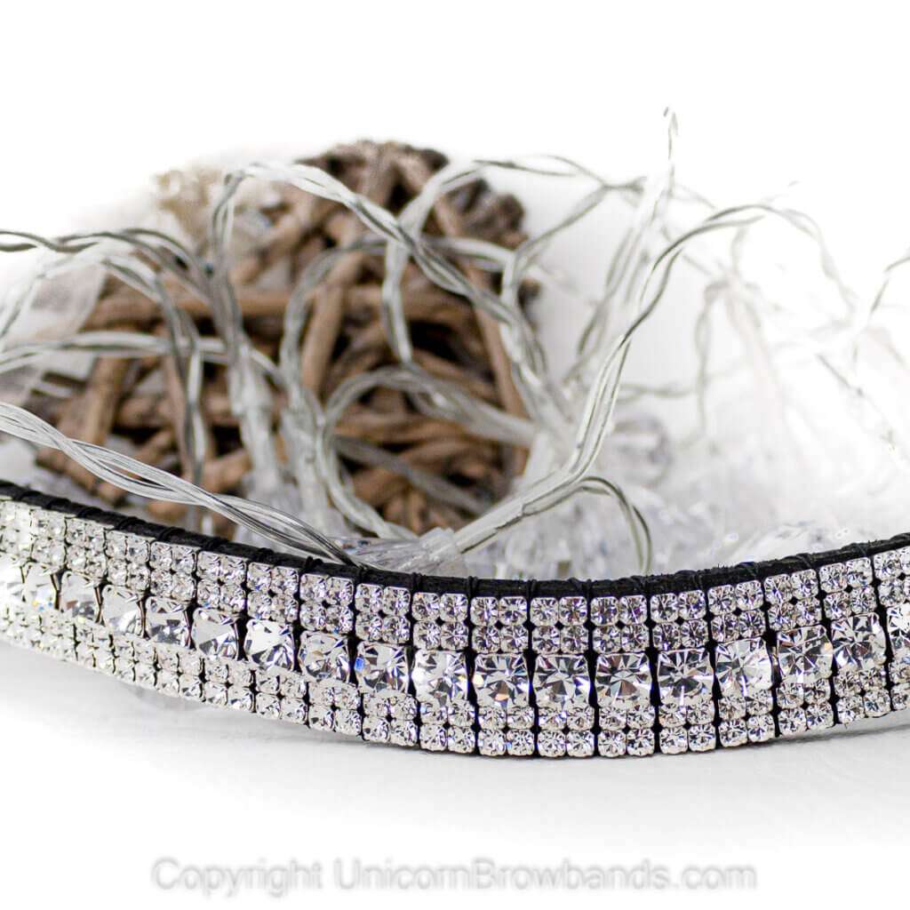 Five-row, handmade Mega Bling browband Clear Crystals Perfect for Dressage